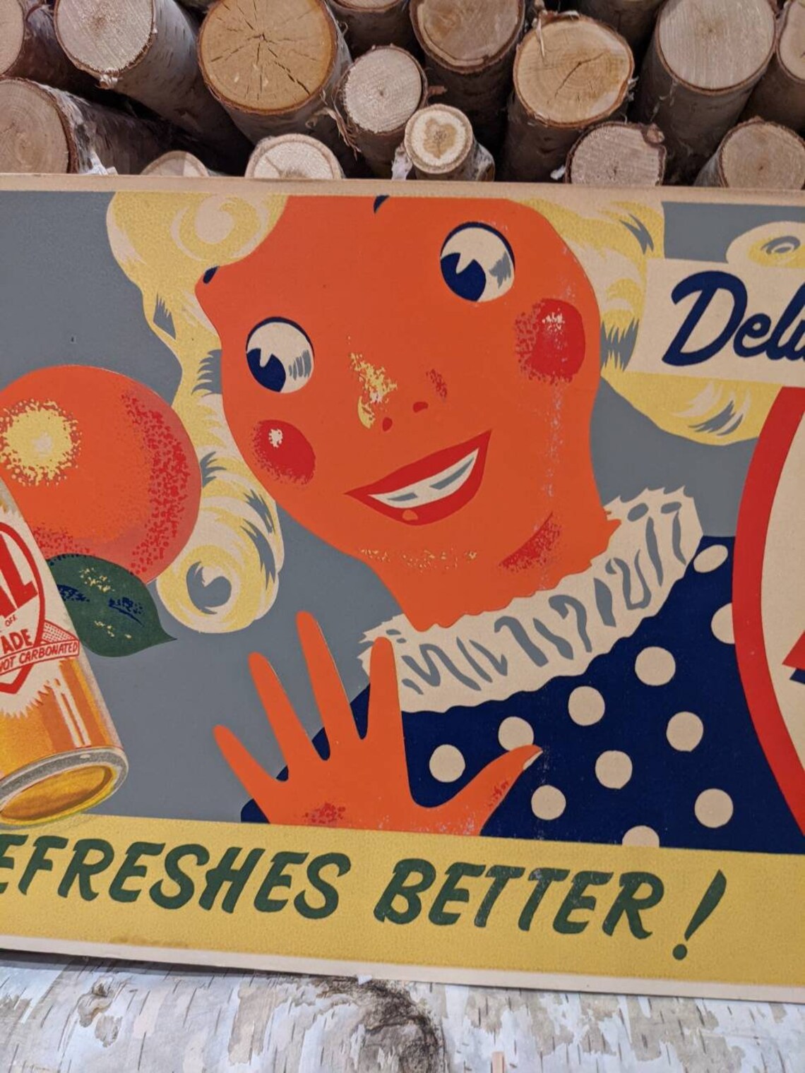 Large 1940's Pal Ade Soda Healthy Orange Drink Delightful to Drink ...