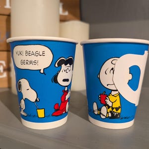 NOS 1960s Snoopy and Lucy Beagle Germs Peanuts Gang Happy Birthday ...