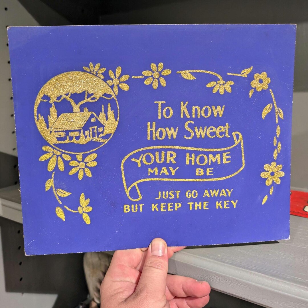 Original 1950's How Sweet Your Home is Glitter Cardboard Sign Vintage ...
