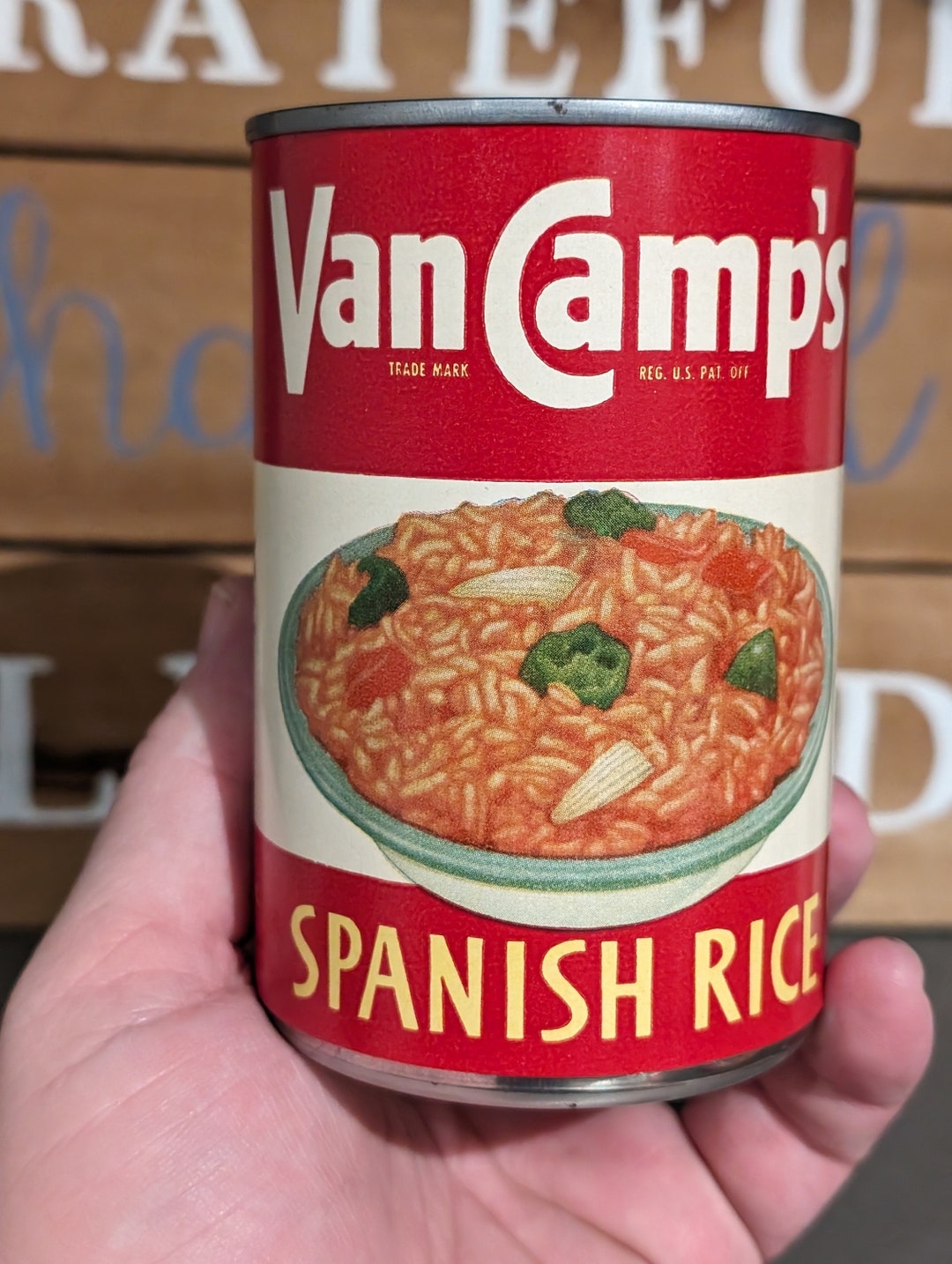 1950's Van Camp's Spanish Rice Can Label on Can - Original Vintage ...