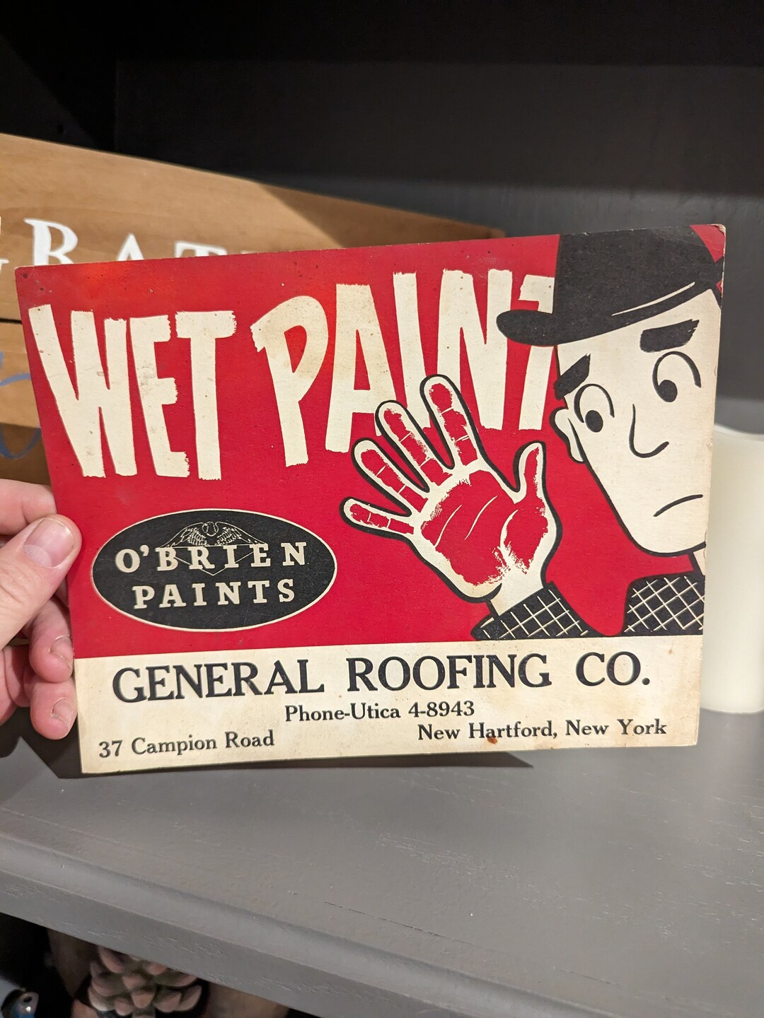 Original 1940's O'brien WET PAINT Cardboard Sign - Etsy