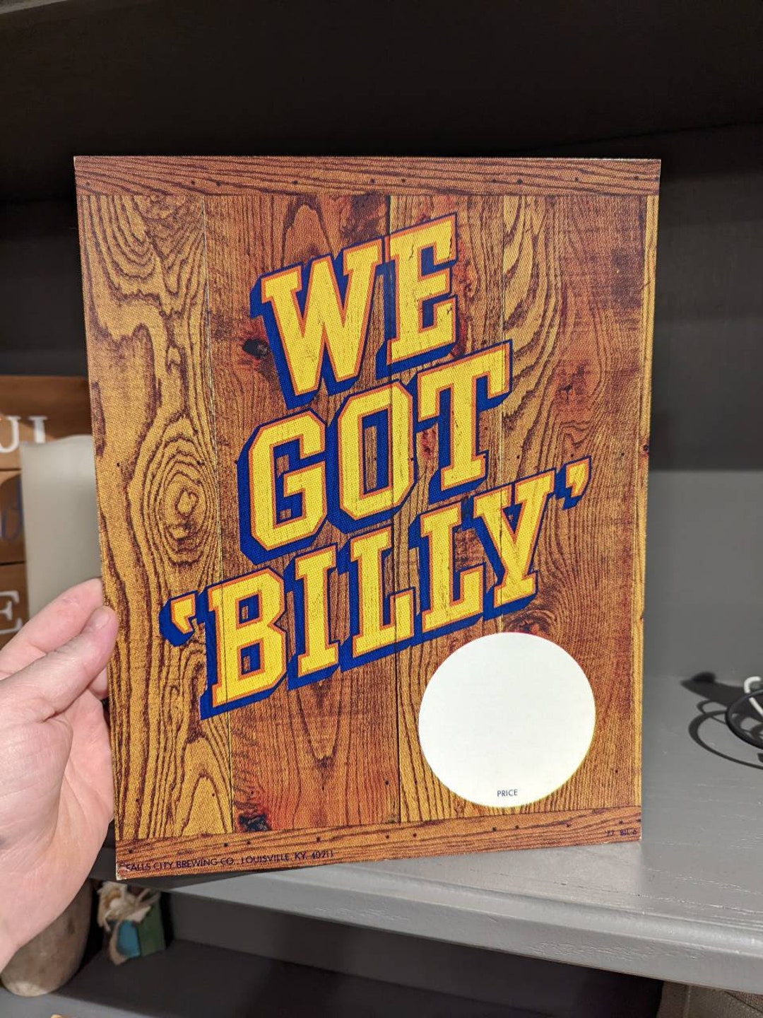 NOS 1977 Falls City Beer Billy Beer Easel Back Sign Louisville ...