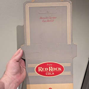 Original 1940's Red Rock Cola Soda 6 Pack Carrier - NOS Soda Bottle ...