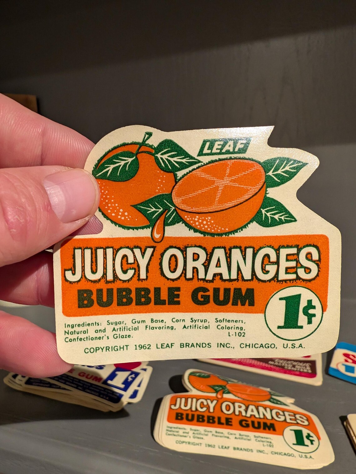 NOS 1950s 60s Leaf Bubble Gum Gumball Machine Price Sign - Paper Gummed ...