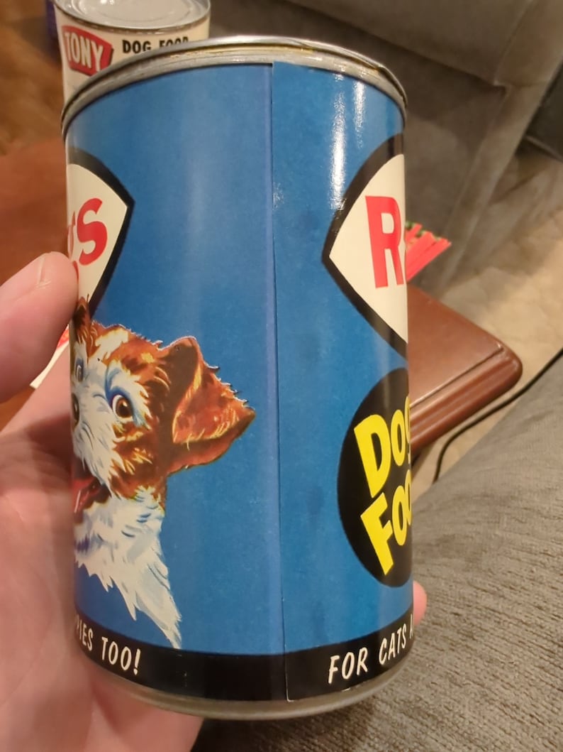 1960's Rags Brand Original Flavor Dog Food Can Label on Can Dated 1960 ...