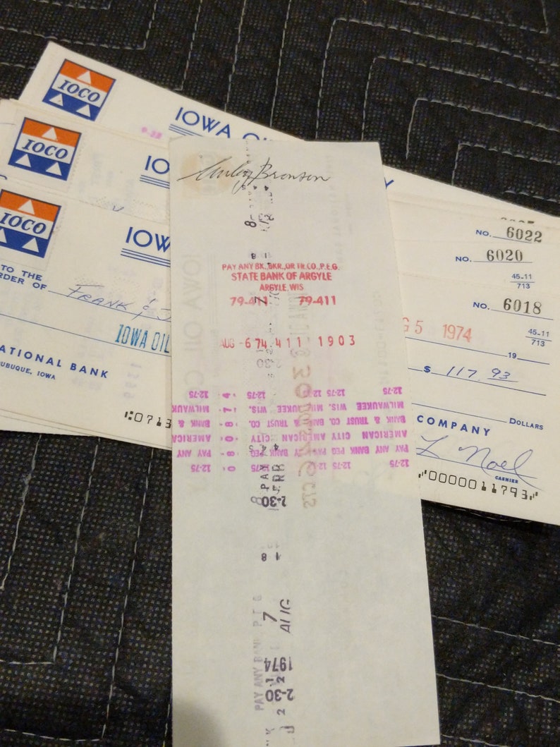 Lot of 10 1970's Iowa Oil Company Checks, Dubuque, Iowa - Old ...
