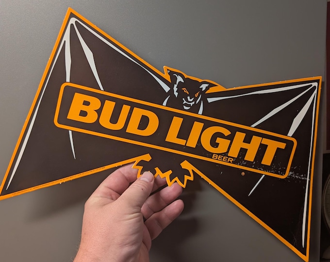 Original 1992 Budweiser Beer Die Cut Halloween Bat Display Poster Sign ...