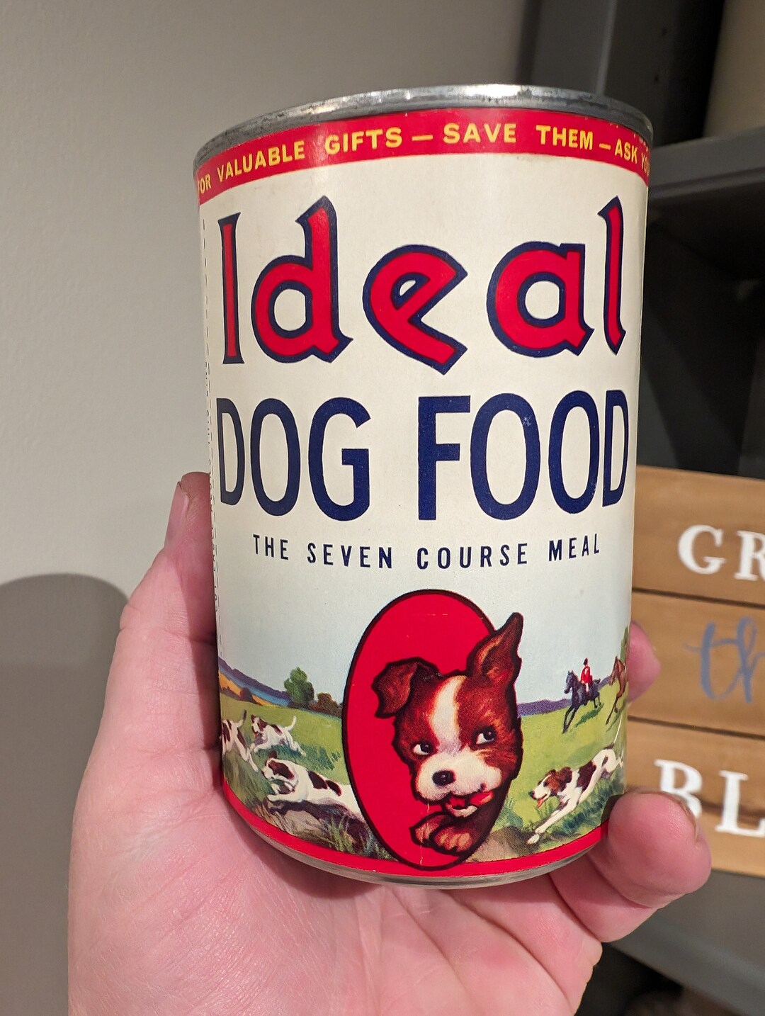 1940s Wilson & Co. Ideal Dog Food Can Label on Can Perk Foods, Chicago ...