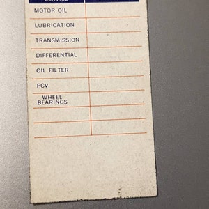 NOS Old and Original 1980 Oilzum Motor Oil Change Tag With Oil Ozwald ...