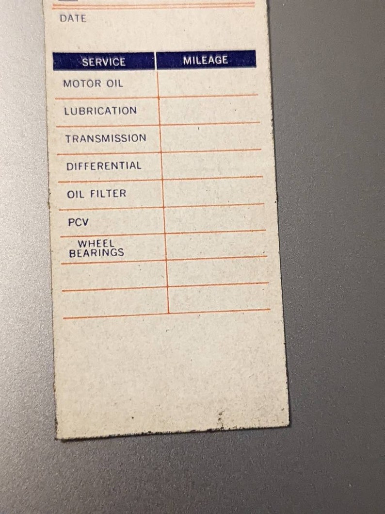NOS Old and Original 1980 Oilzum Motor Oil Change Tag With Oil Ozwald ...