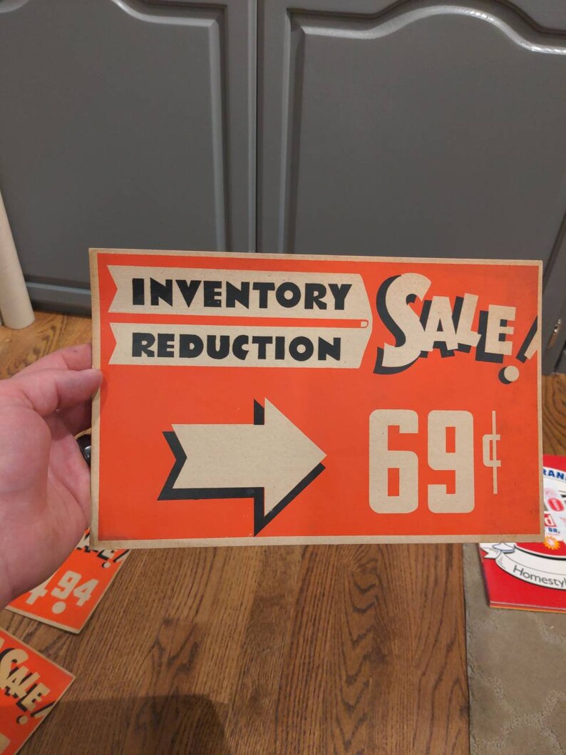 Original 1940's Inventory Reduction Sale Store Price Sign - Etsy
