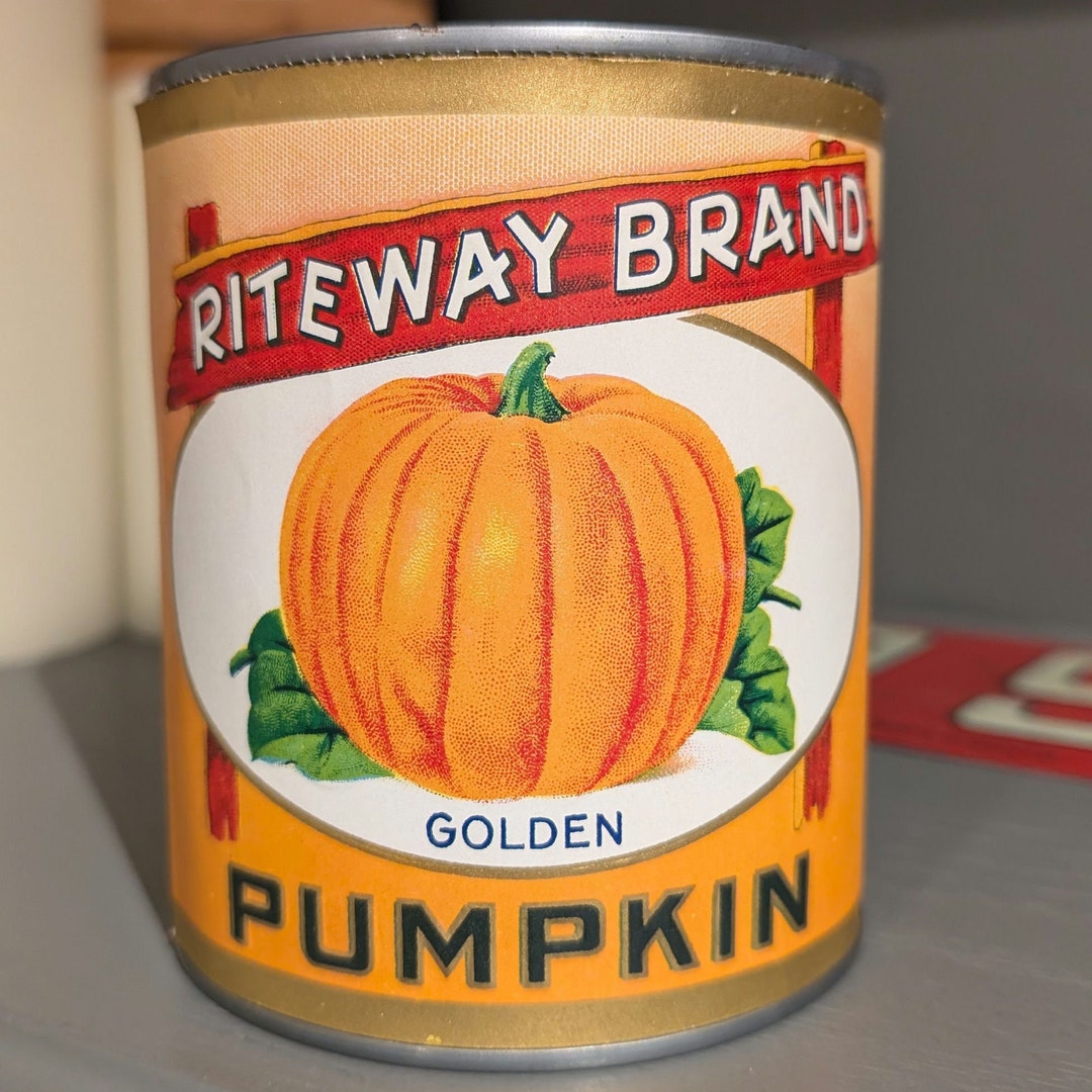 1940s Riteway Brand Golden Pumpkin Pie Filling Can Label on Can ...