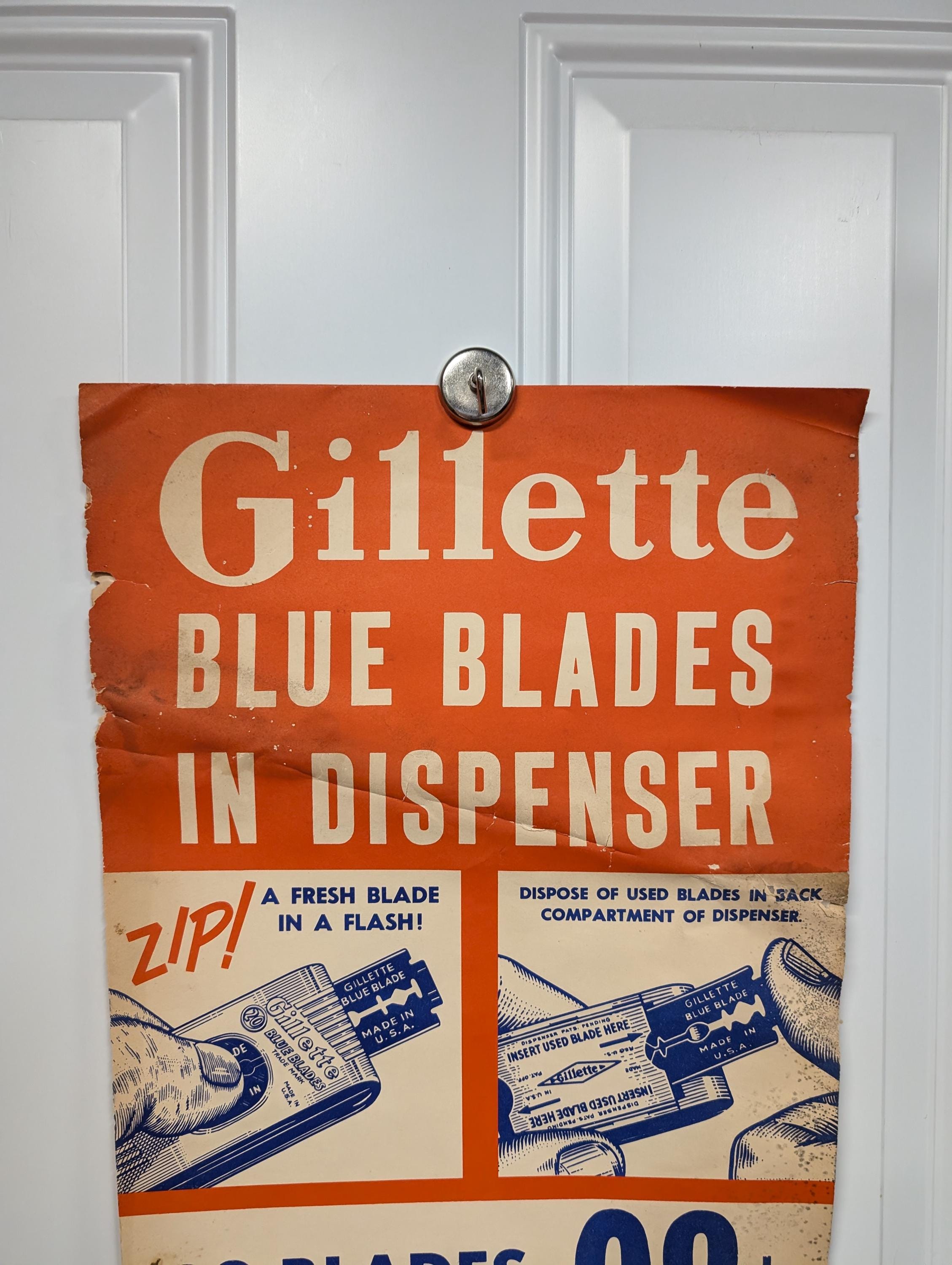 Vintage 1952 Gillette Razors Product Posters - Original Store ...