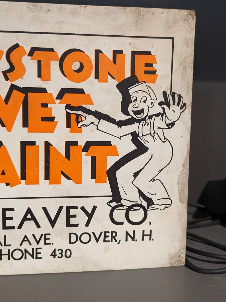Original 1940's Keystone WET PAINT Cardboard Sign - Etsy