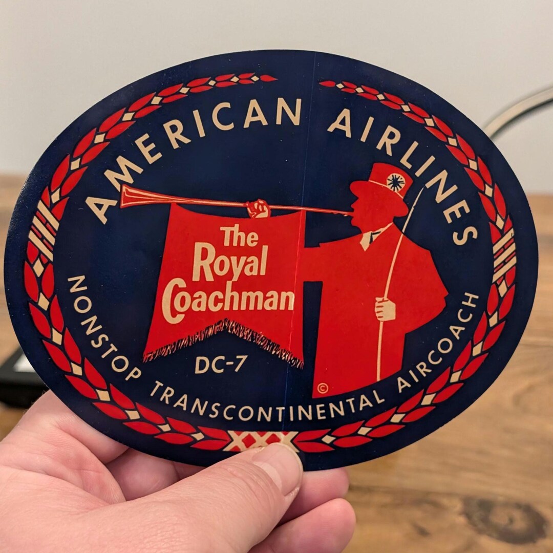 1950s American Airlines DC-7 Royal Coachman Sticker Old & Original ...