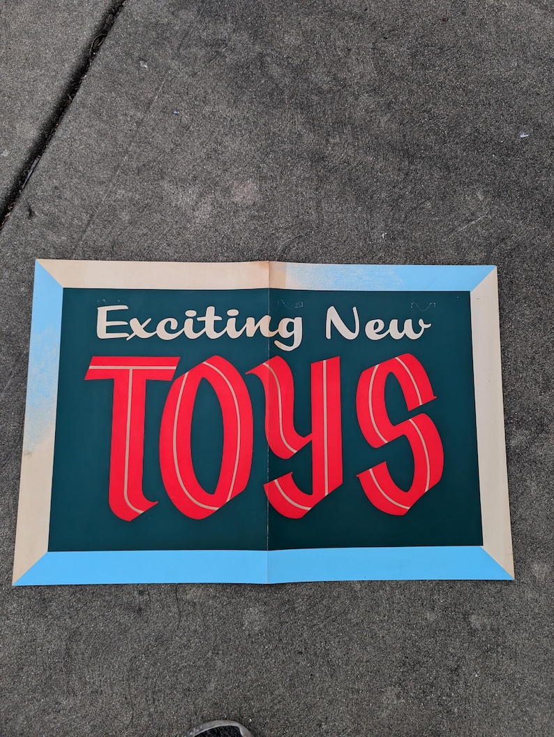 Large 1960s Exciting New Toys/delightful Gifts Double Sided Hanging ...