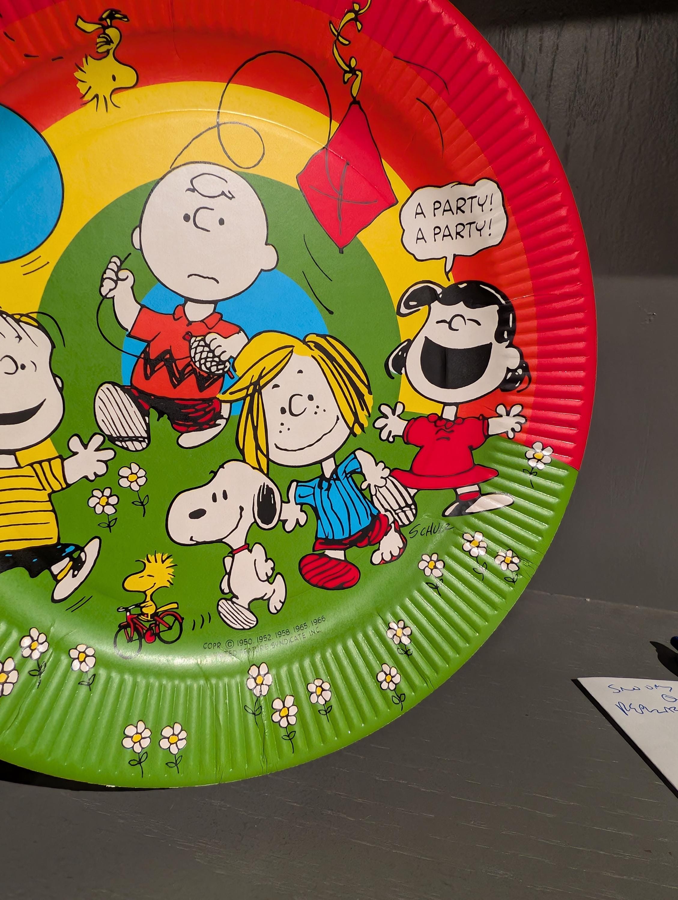 NOS 1980s 90s Snoopy Charlie Brown Peanuts Gang Happy Birthday Plate ...