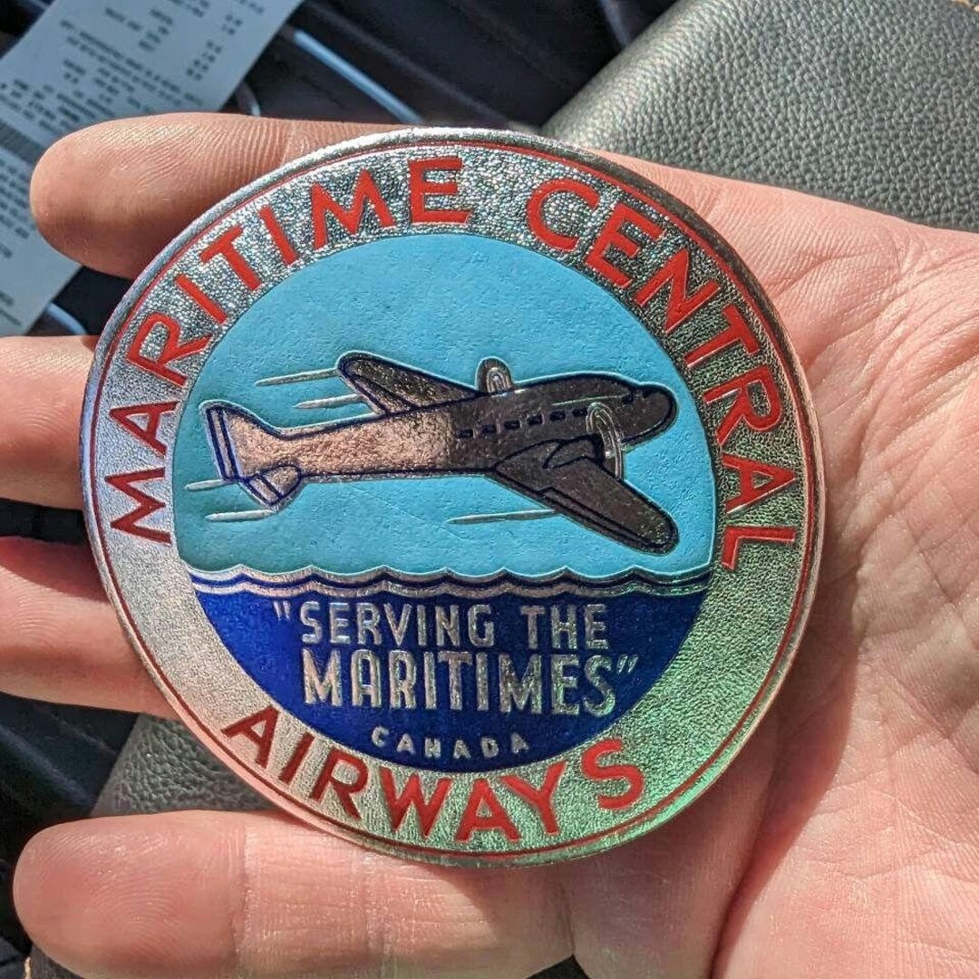 1940's Maritime Central Airways Air Lines Canada Embossed Foil Gummed ...