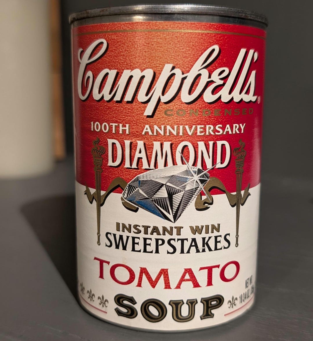 100th Diamond Anniversary Campbell's Vegetable Soup Can Original ...