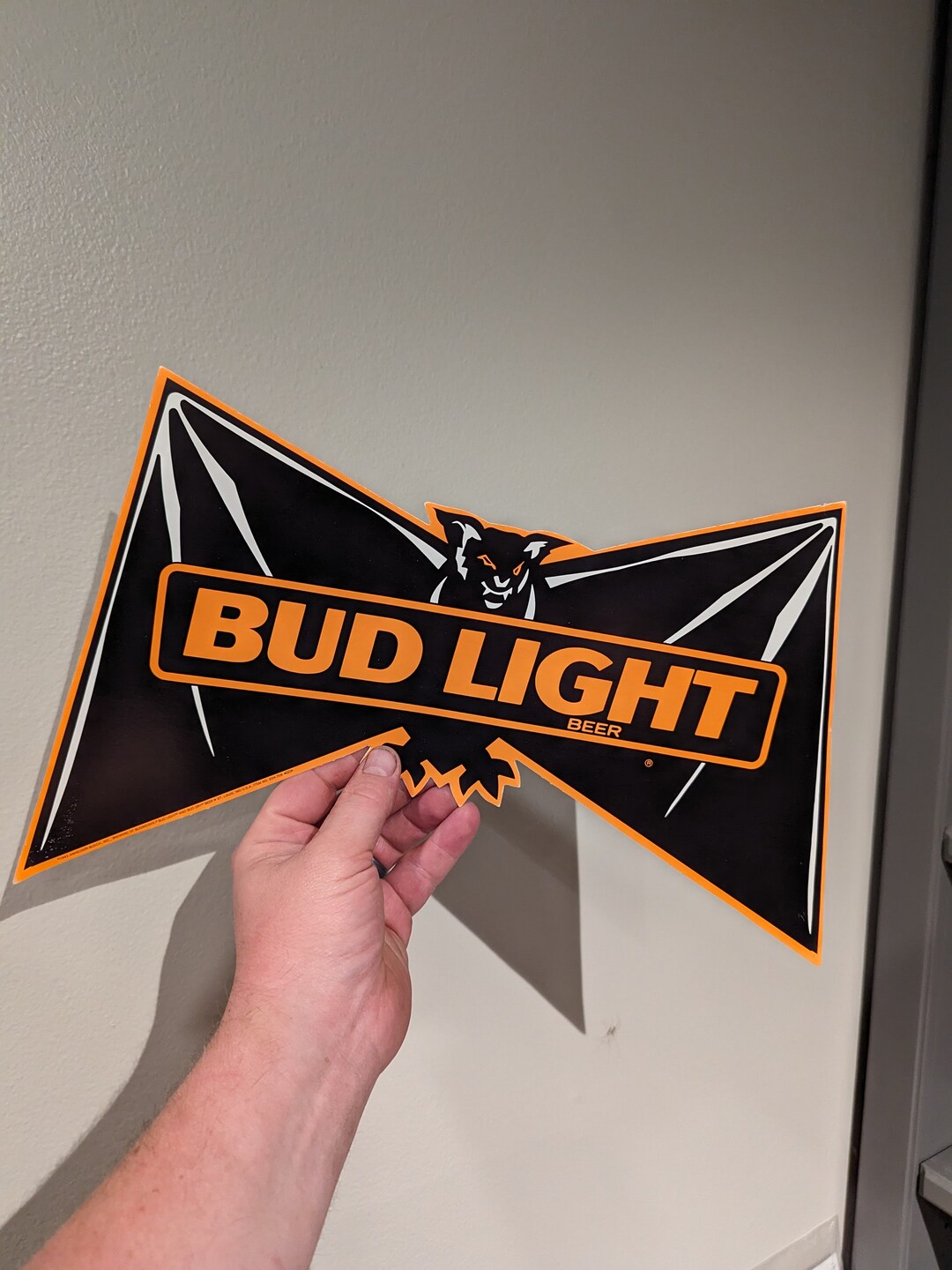 Original 1992 Budweiser Beer Die Cut Halloween Bat Display Poster Sign ...