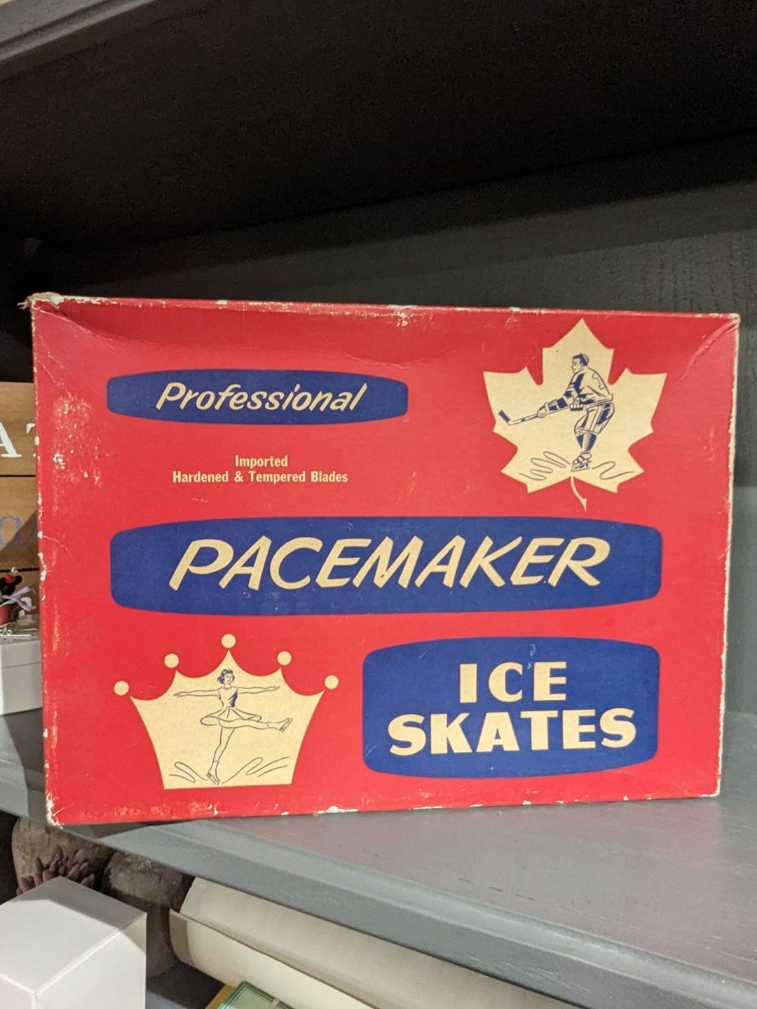 Original 1960s Pacemaker Ice Skates Empty Box - Perfect for Man Cave or ...