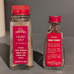 1960s Old & Original Mccormick Glass Bottle Spices CHOICE Celery Salt ...