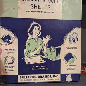 Original Vintage Carbon N Copy Paper Empty Box Only Old Office Supplies ...