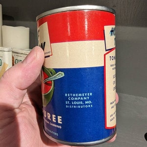 Vintage 1940's Home Town Tomato Puree Tomatoes Can Food Can Label on ...