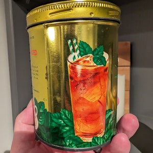 Vintage 1960s 70s Boston's Mint Tea Metal Can Iced Tea Old & Original ...