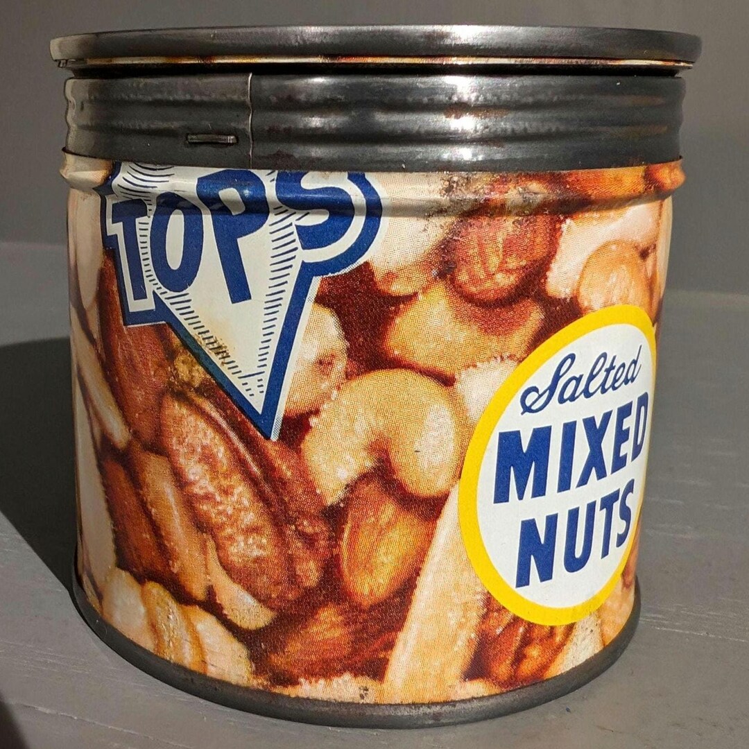 1940s Tops Brand Salted Mixed Nuts Original Metal Can - Nice Condition ...