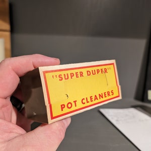 Old & Original 40s 50s Super Duper Pot Scrubber - Steel Wool Box Only ...