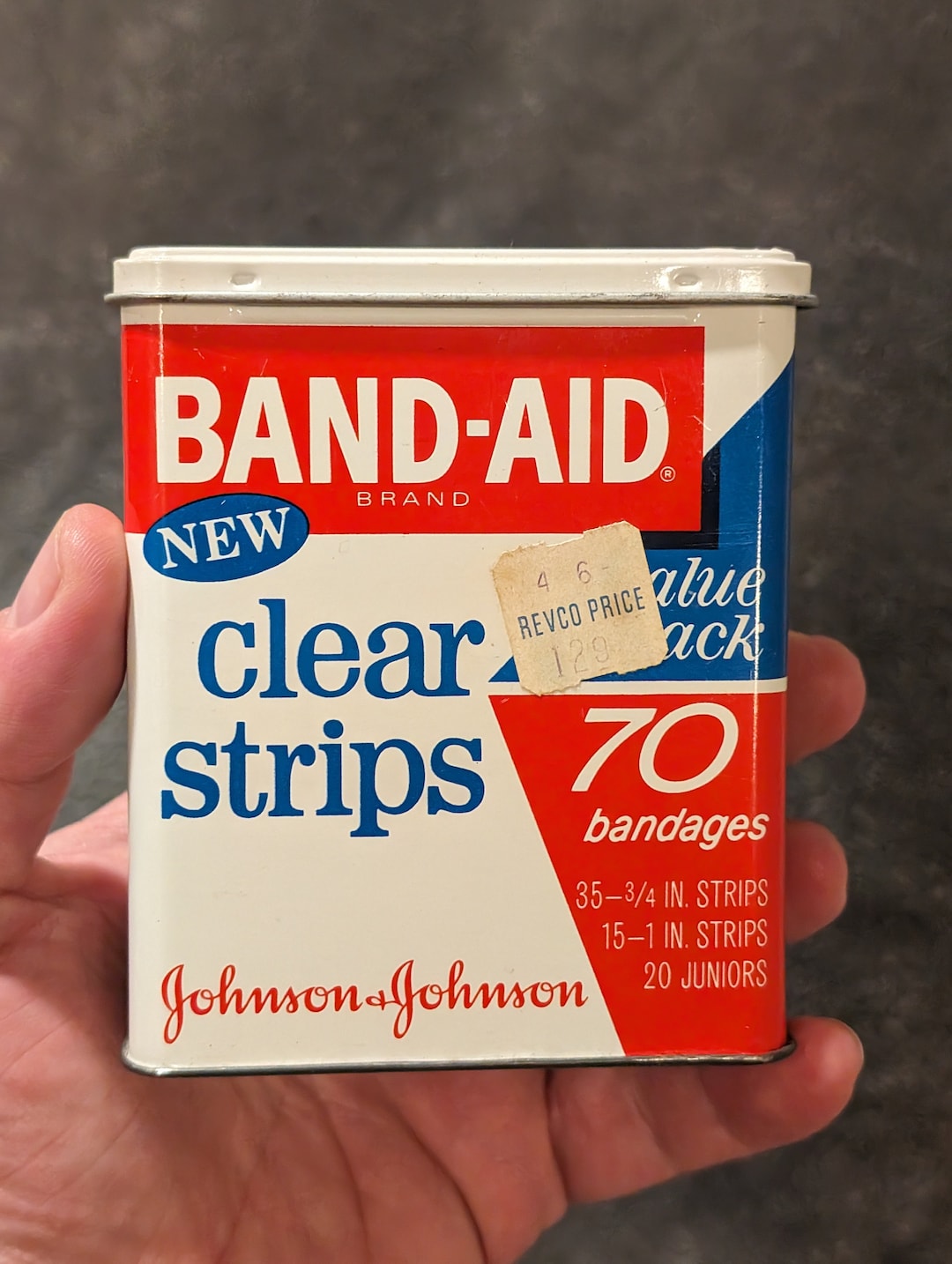 Original Vintage 1970s Band Aid Clear Plastic Strips Bandaids Tin ...