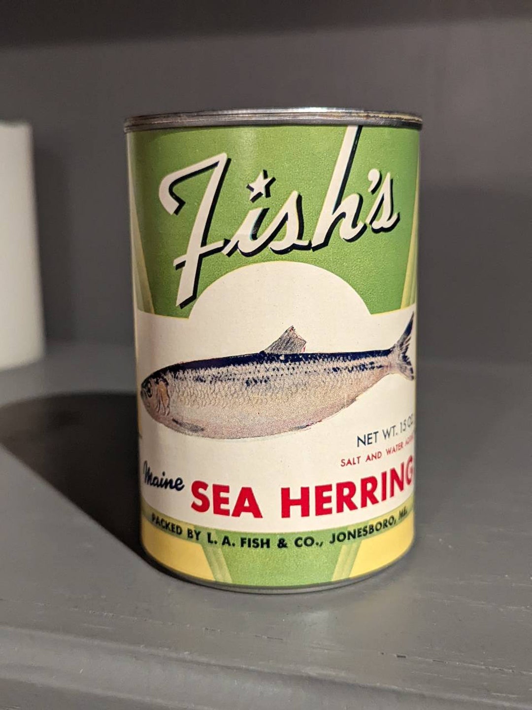 1940's/50's Fish's Maine Sea Brand Herring Old Can Label on Can - L.A ...