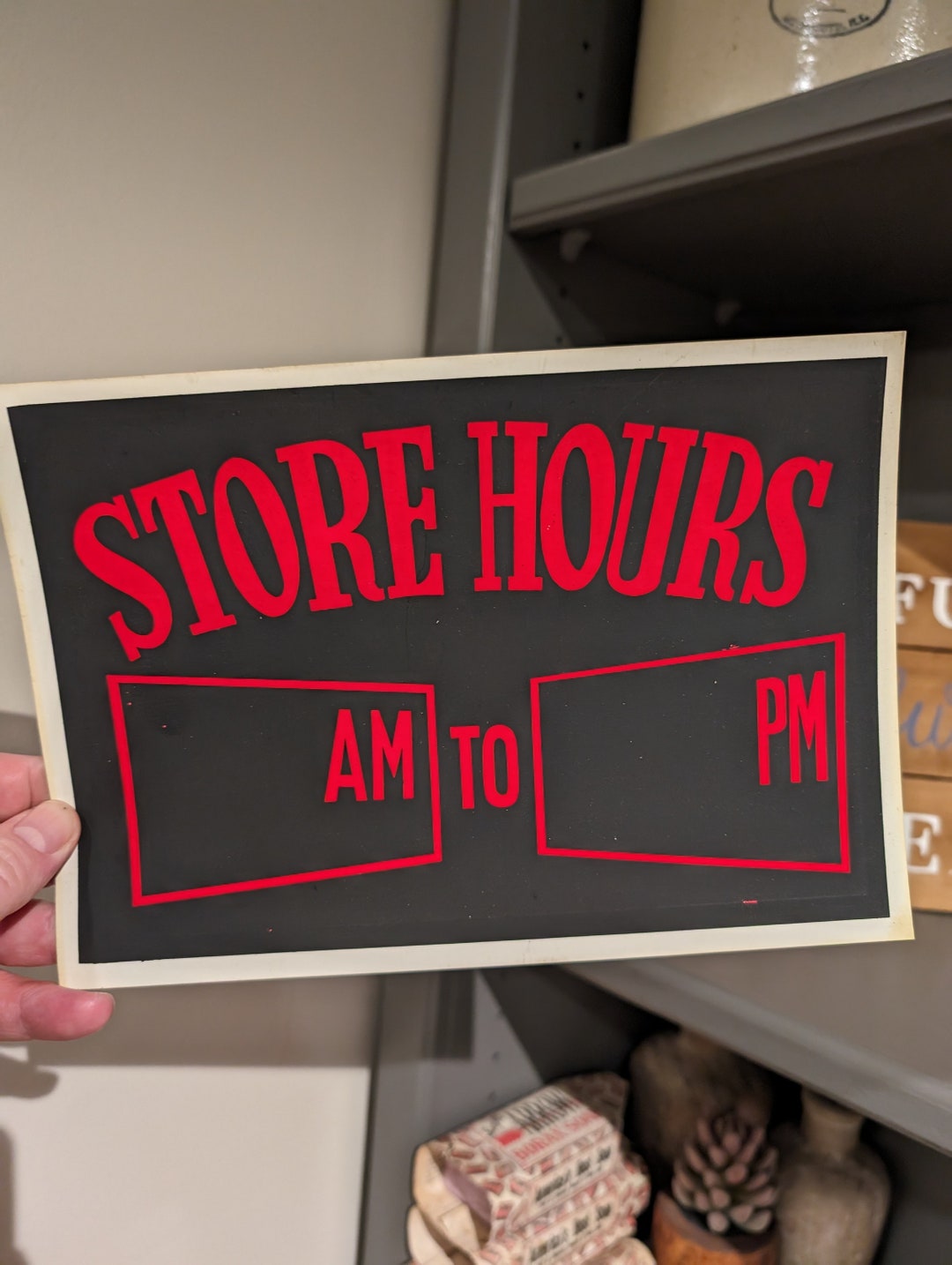 Original 1960s Store Hours Plastic Sign - Vintage Flourscent Sign - HOT ...