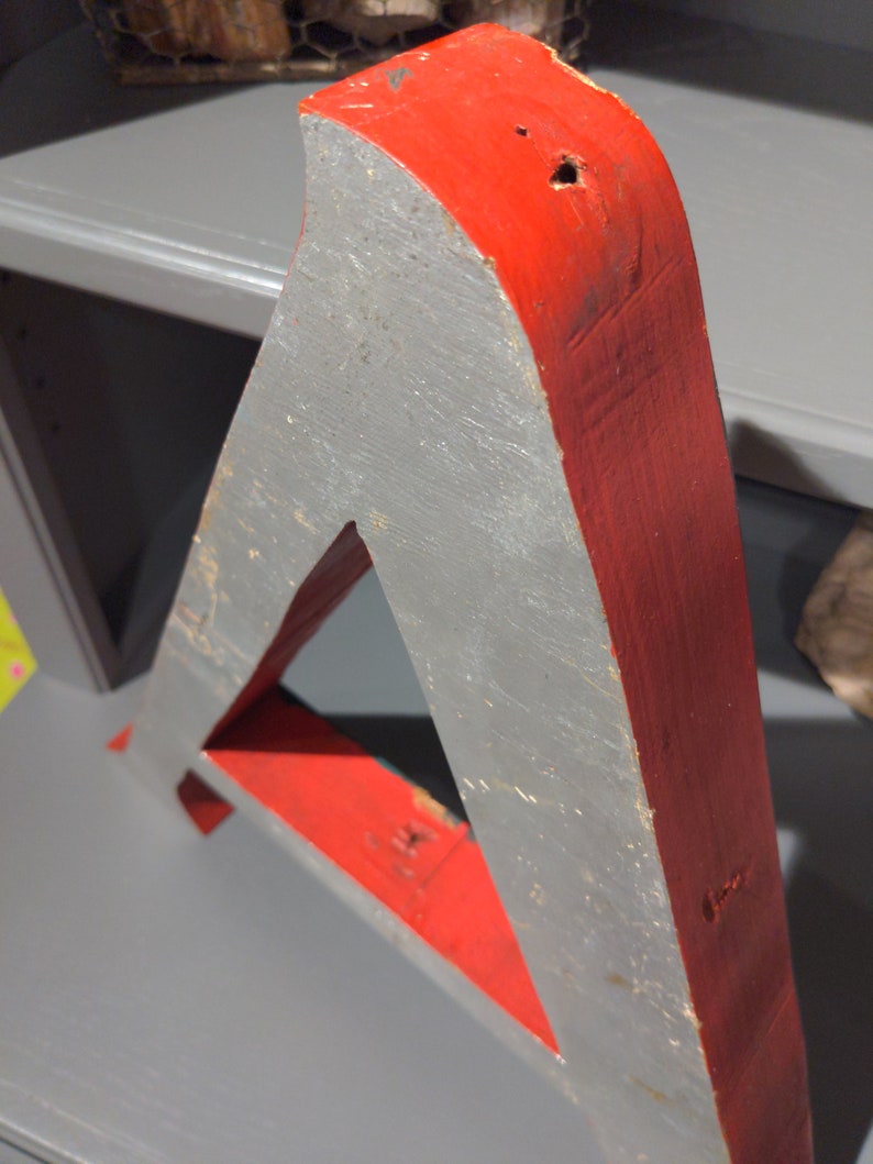 Large 18" A 1920's Billboard Letter Vintage Wood Sign - Old and ...