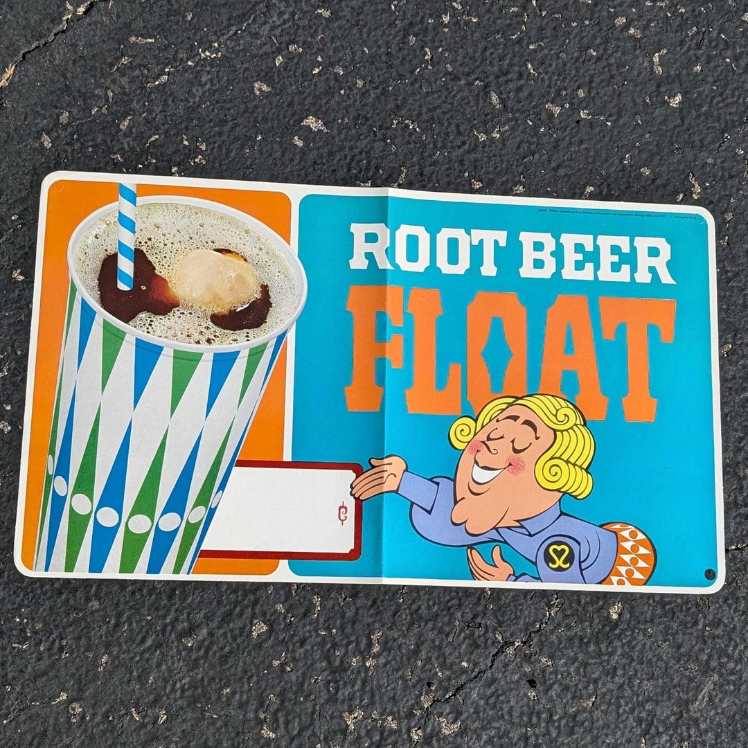 NOS 1965 Root Beer Float Restaurant Poster Drive-in or Soda Fountain ...