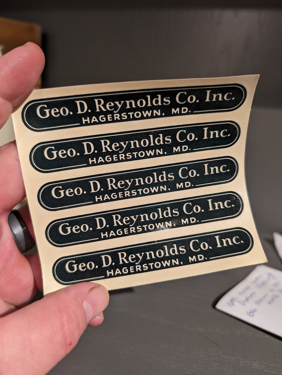 1950s Geo Reynolds Co Waterslide Decal - Old & Original - Vintage Sign ...