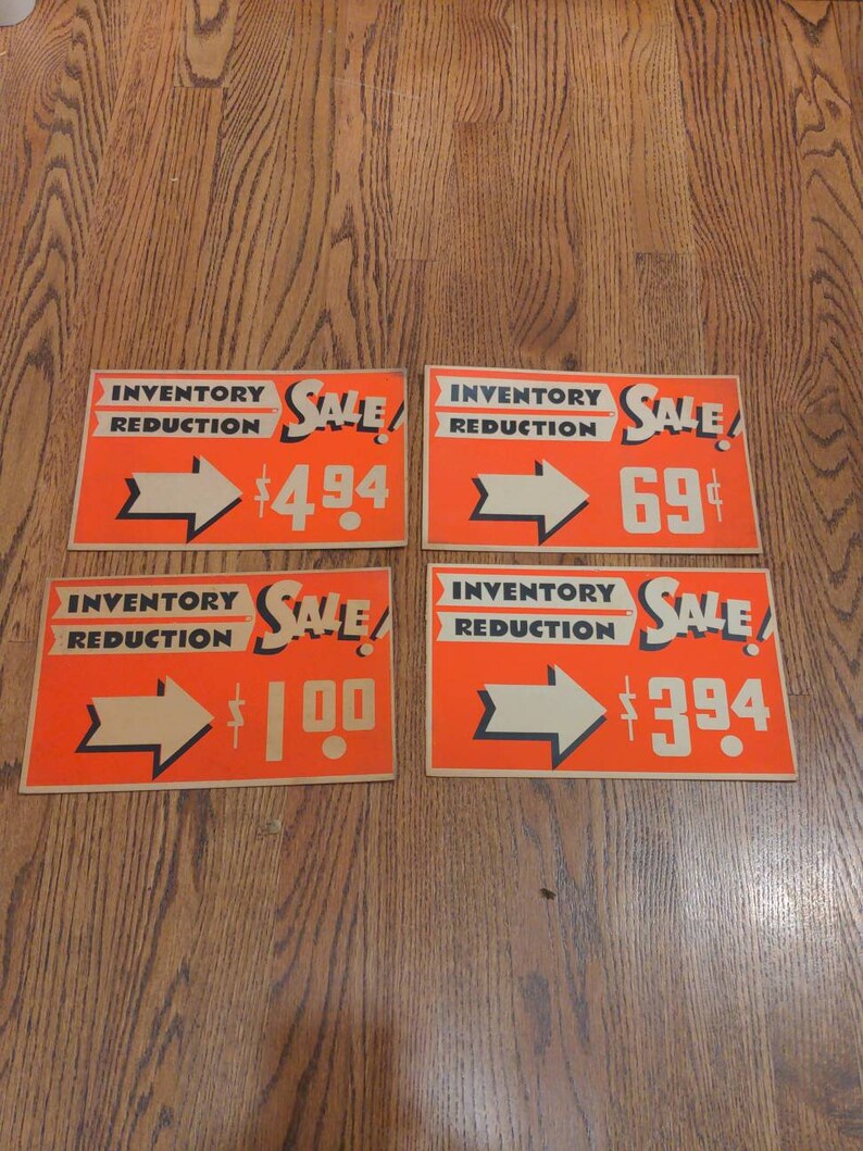 Original 1940's Inventory Reduction Sale Store Price Sign - Etsy