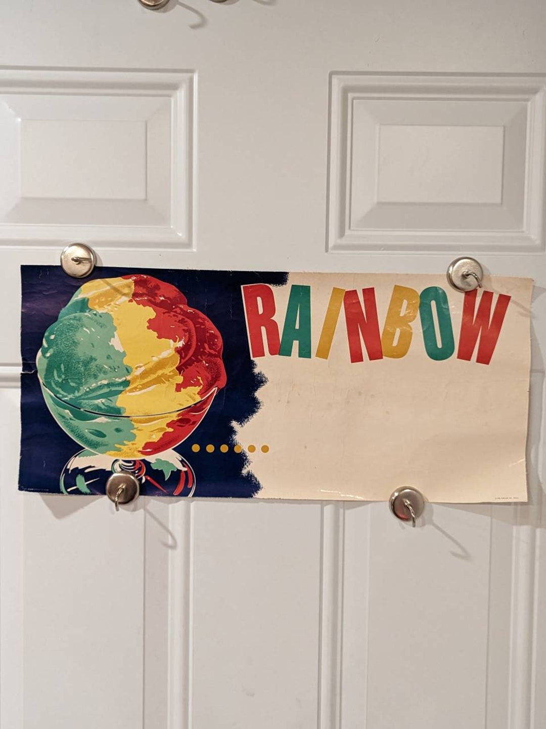 1960's Rainbow Sherbet Ice Cream Poster Sign Poster Original Vintage ...