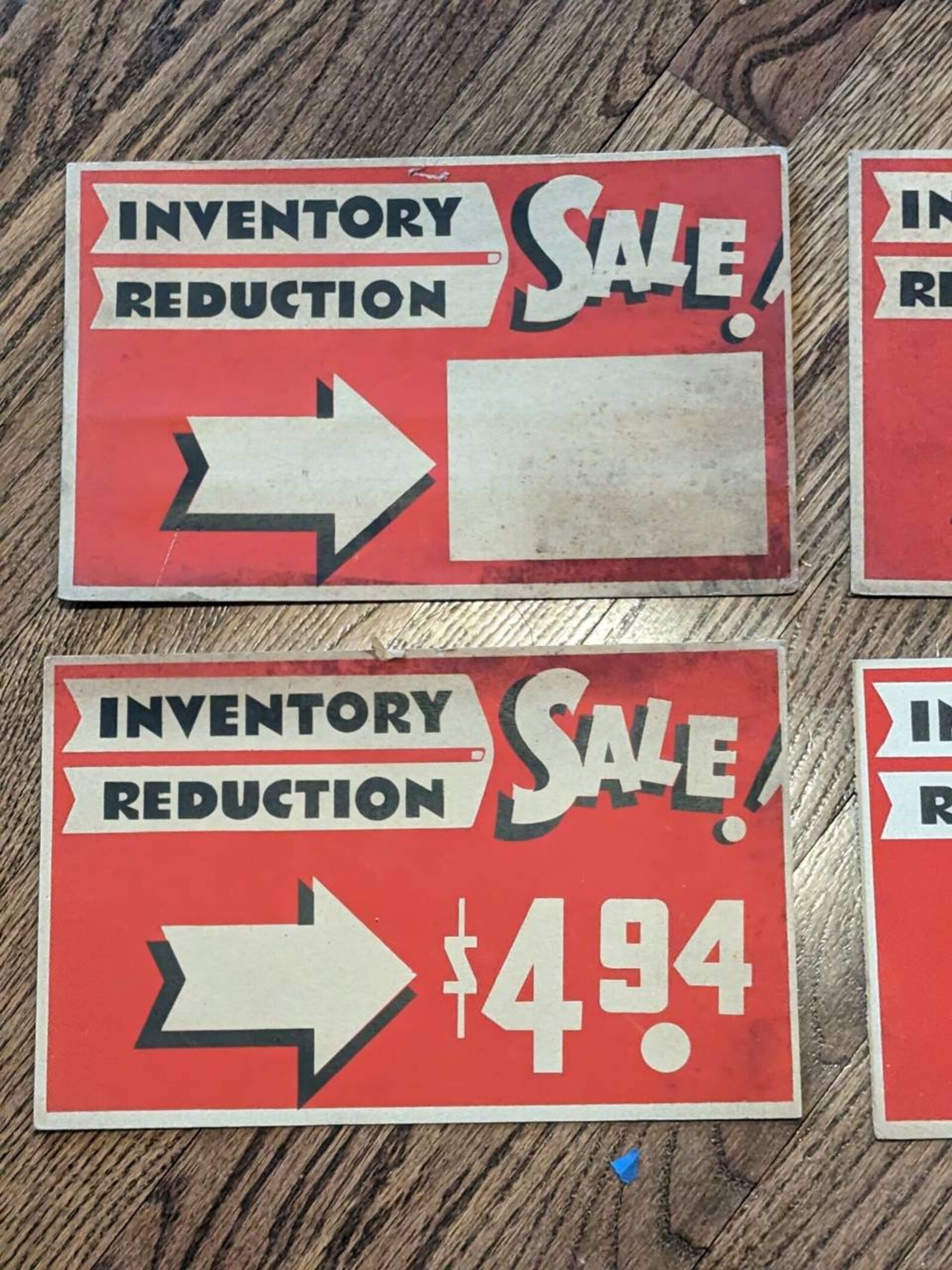 Original 1940's Inventory Reduction Sale Store Price Sign Vintage Sign ...