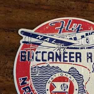 1940's National Airlines Gummed Label Buccaneer Route - Old & Original ...