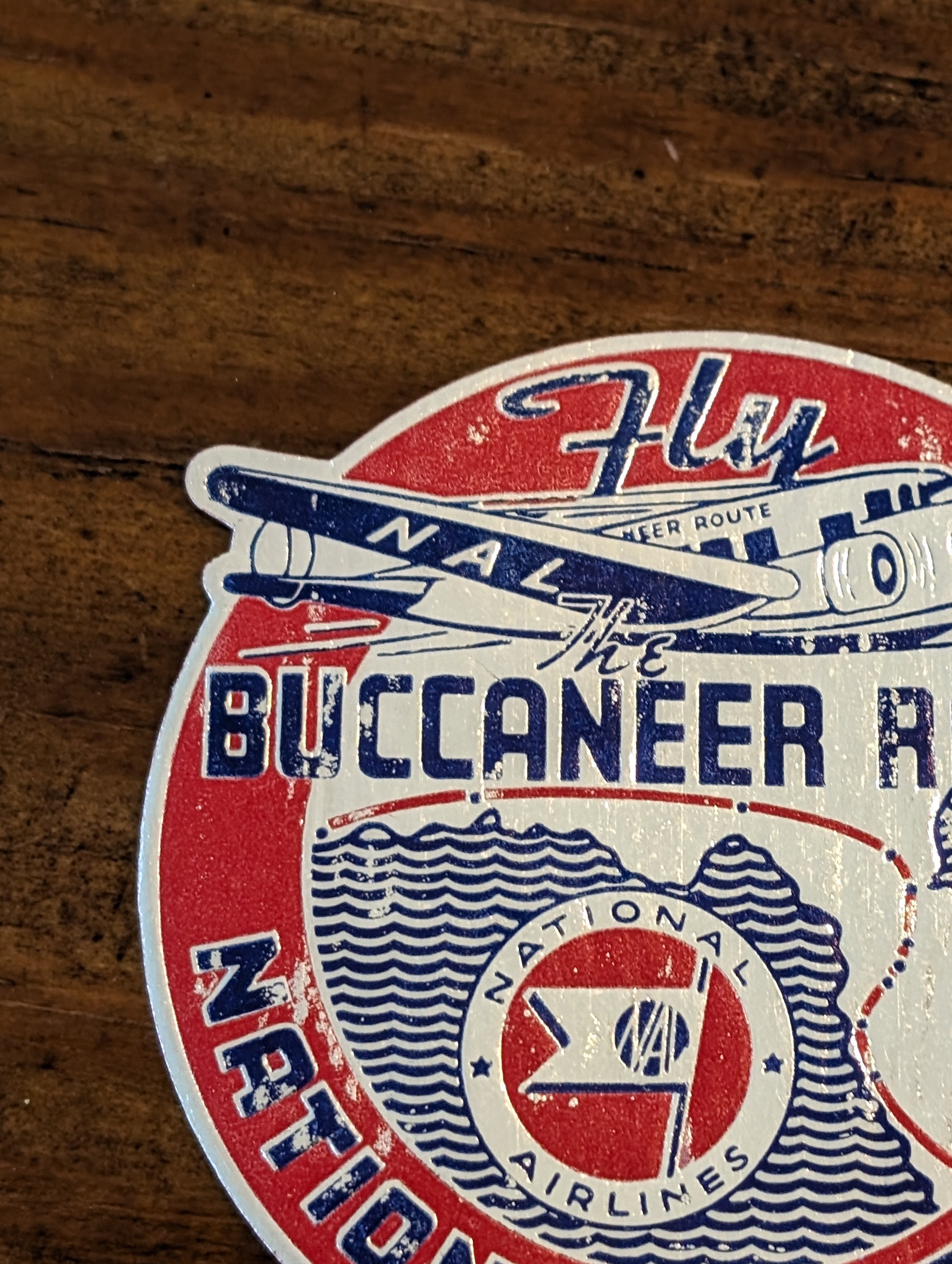1940's National Airlines Gummed Label Buccaneer Route - Old & Original ...