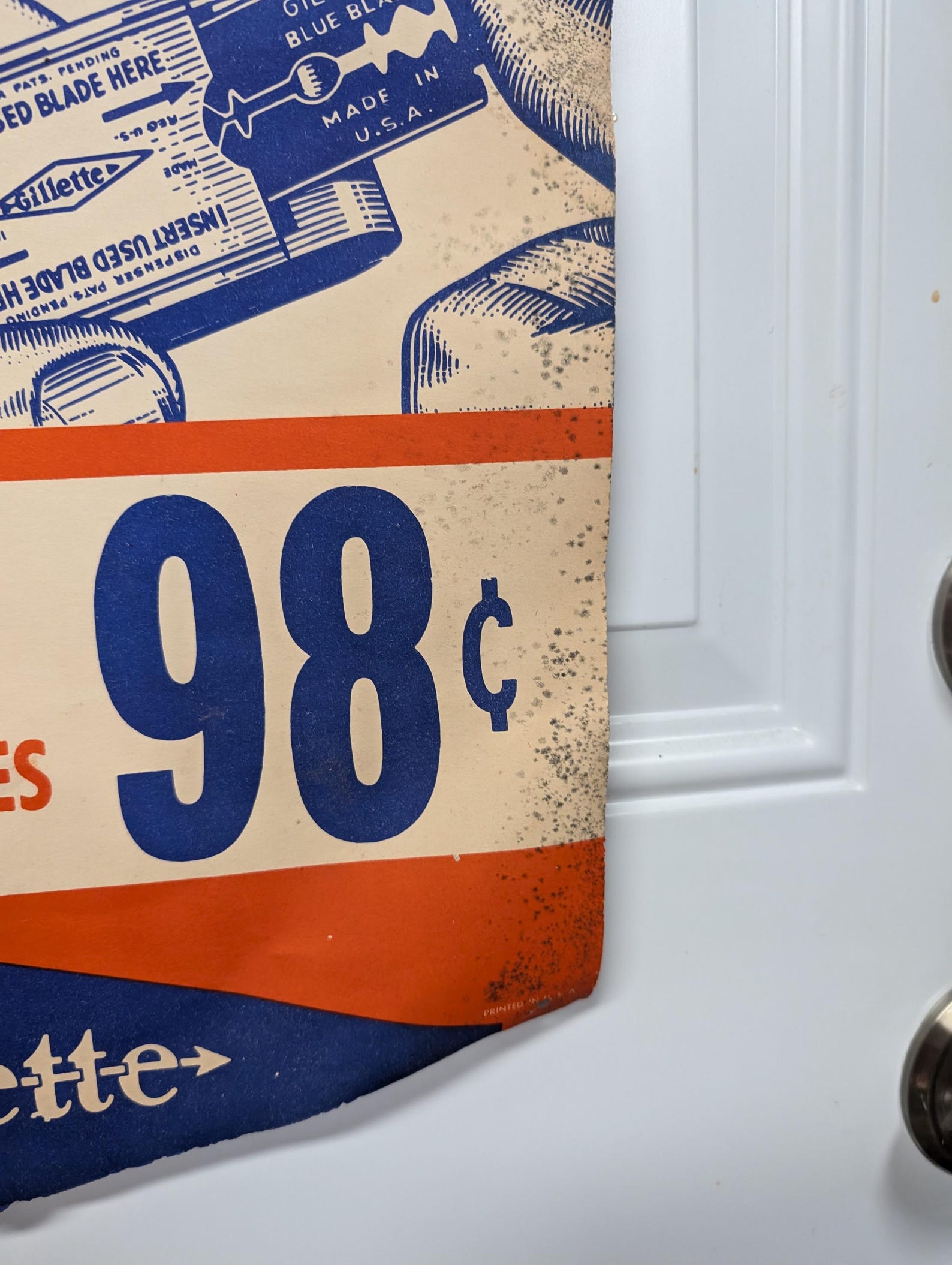 Vintage 1952 Gillette Razors Product Posters - Original Store ...