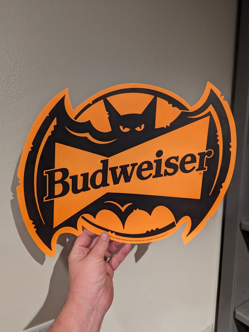 Original 1993 Budweiser Beer Die Cut Hallween Pumpkin or Bat Display ...
