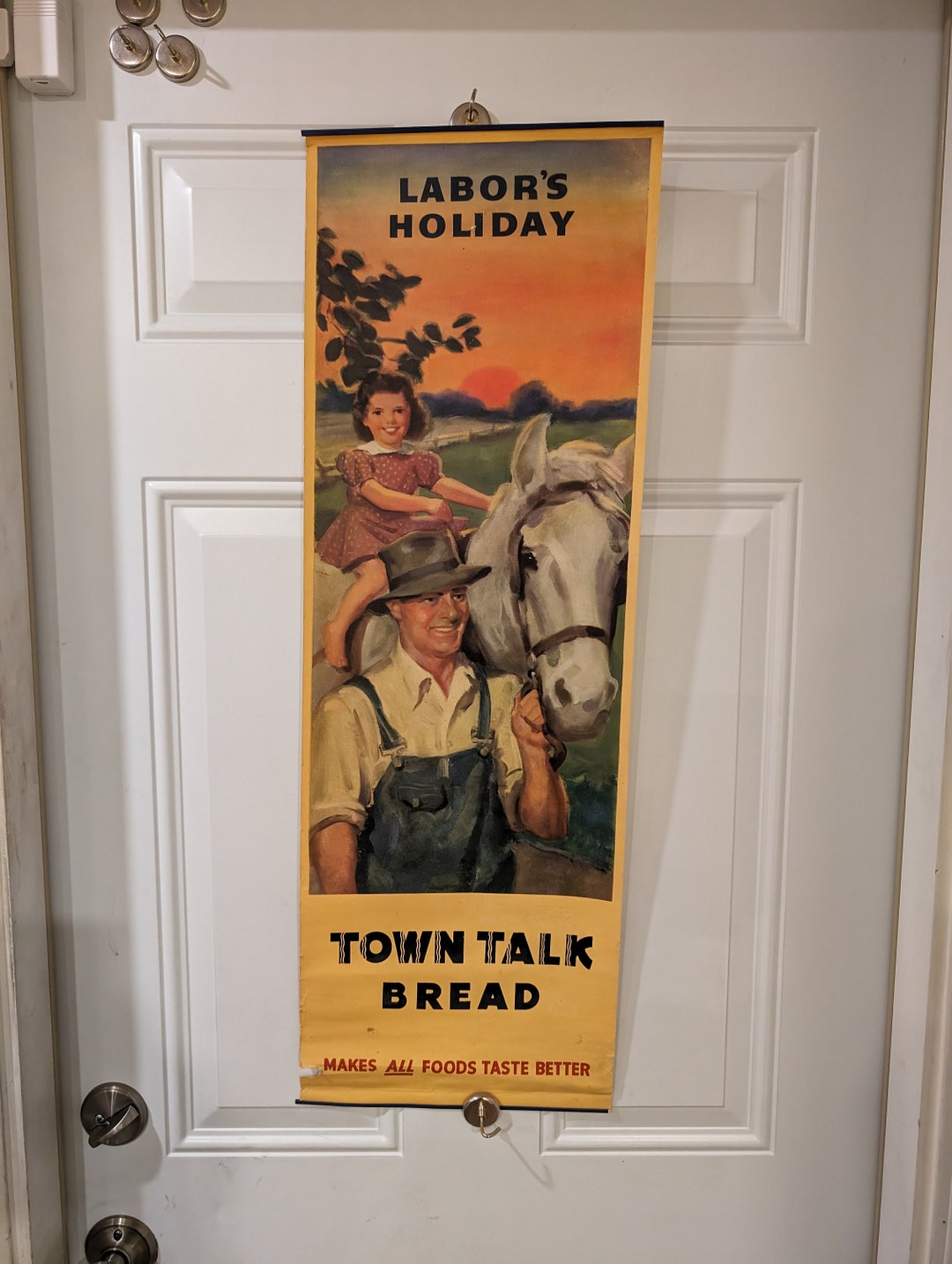 1940's Town Talk Bread Labor Day Original Grocery Store Sign - Yard ...