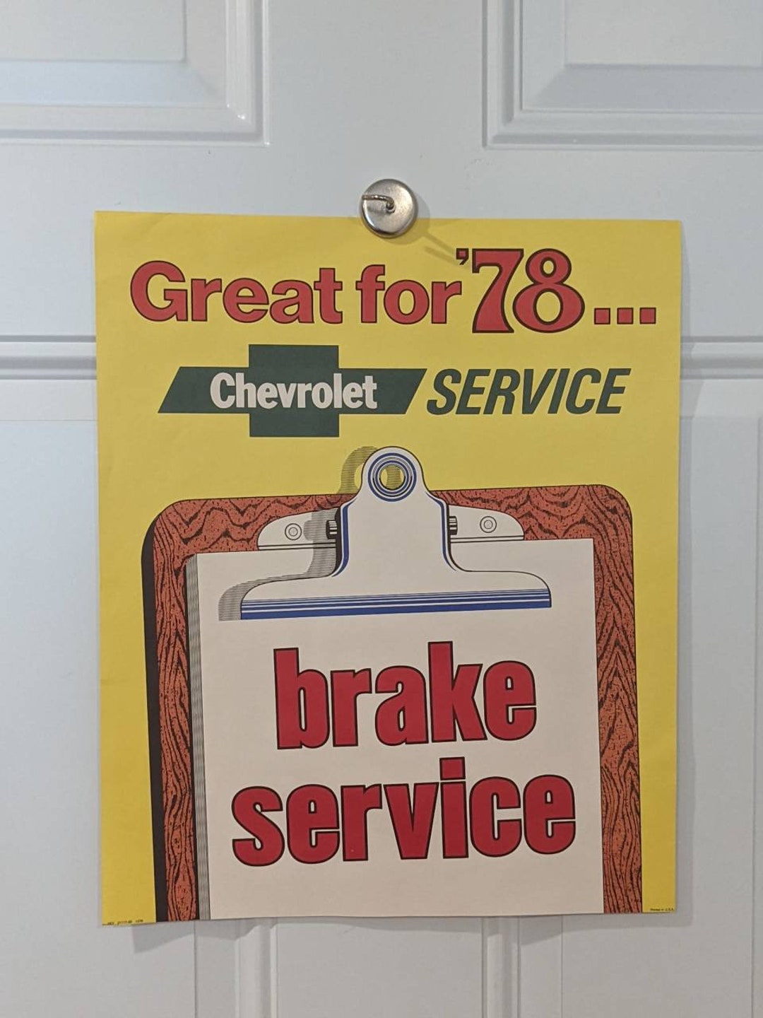 NOS Large Original 1978 Chevrolet Service Car Dealership Gas Station ...