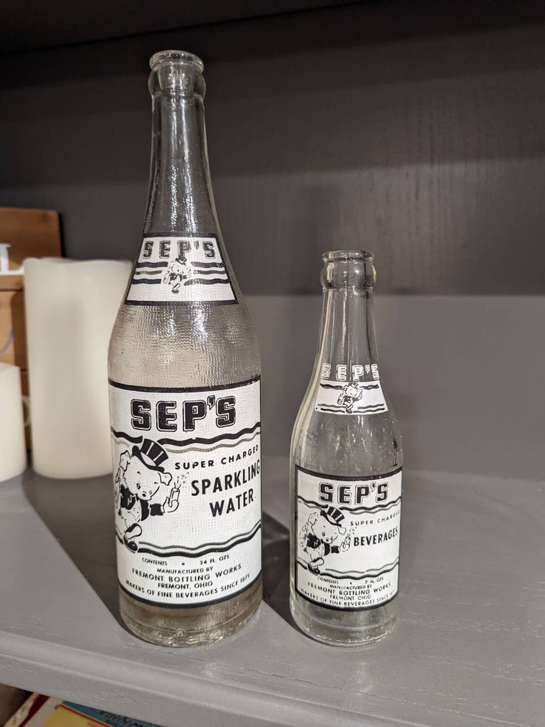 CHOICE 1960's Sep's Mineral Water Soda Pop Bottle - 7oz or 24 Oz ...