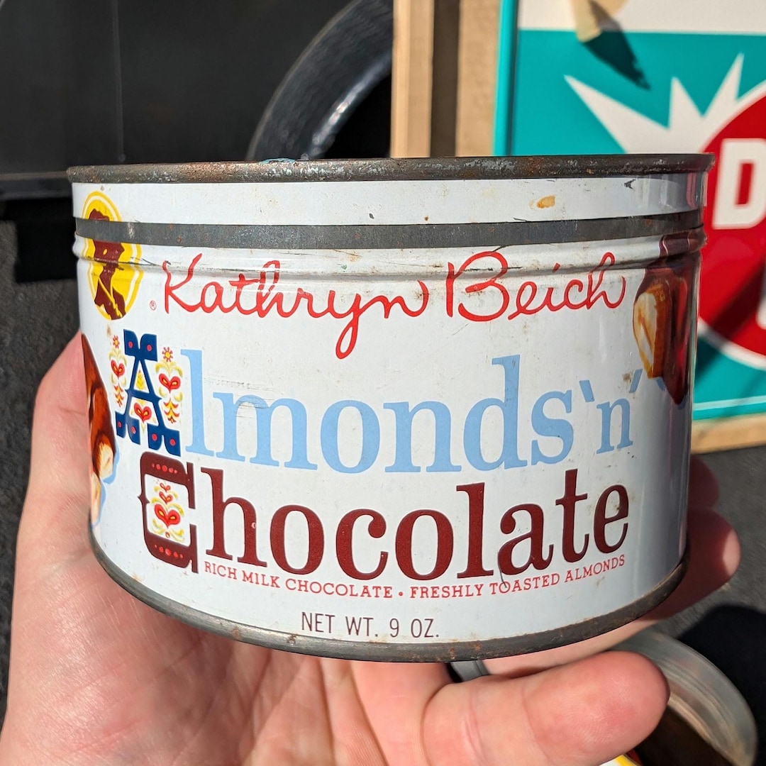 1960's Kathryn Beich Almonds N Chocolates Candies Can - Old & Original ...