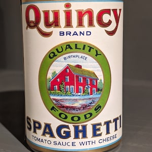 1920s 30s 40s Quincy Brand Spaghetti Can Label on Can Original Vintage ...