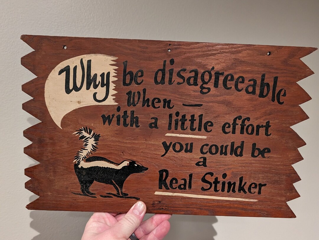 Original 1960's Don't Be A Stinker Skunk Vintage Basement Bar Mid ...
